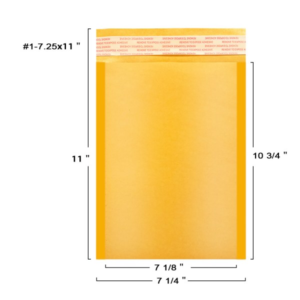 7.25 x 11" Kraft Gold Bubble Mailer-Model #1 - CoolPKG
