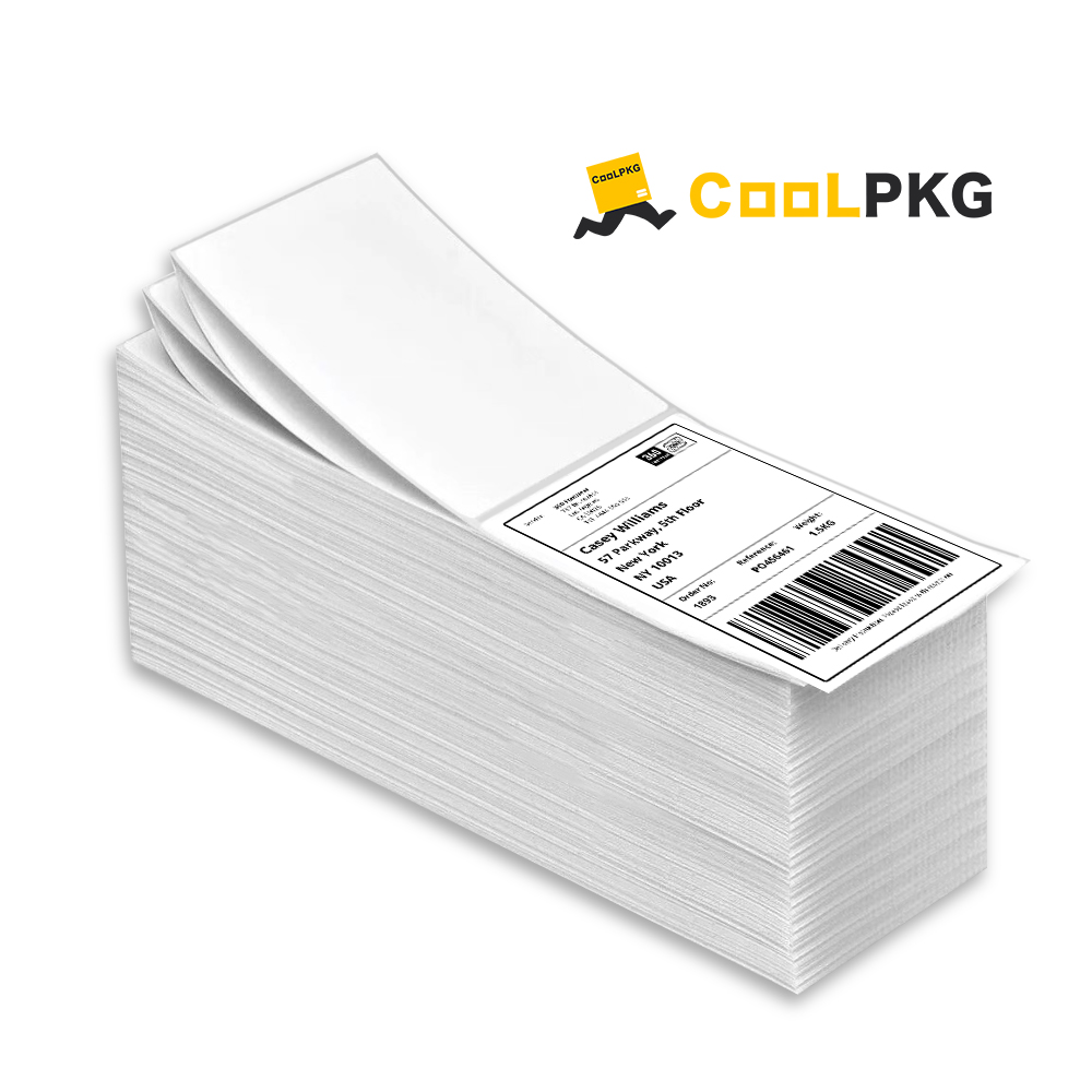 4"x6" Premium Fanfold Shipping Labels for Direct Thermal Printers - CoolPKG